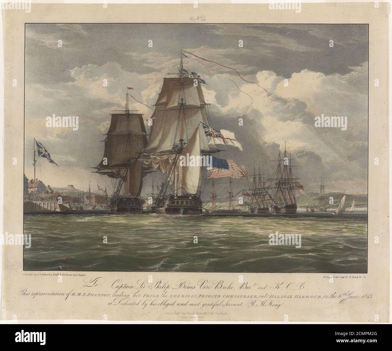 John Christian Schetky, H.M.S. Shannon Leading Her Prize the American ...