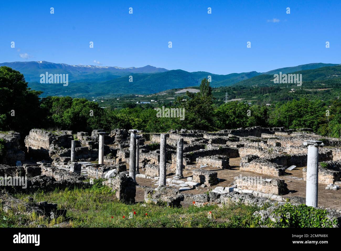 Ancient Edessa, ruins of the old city, first capital of Macedon, near ...