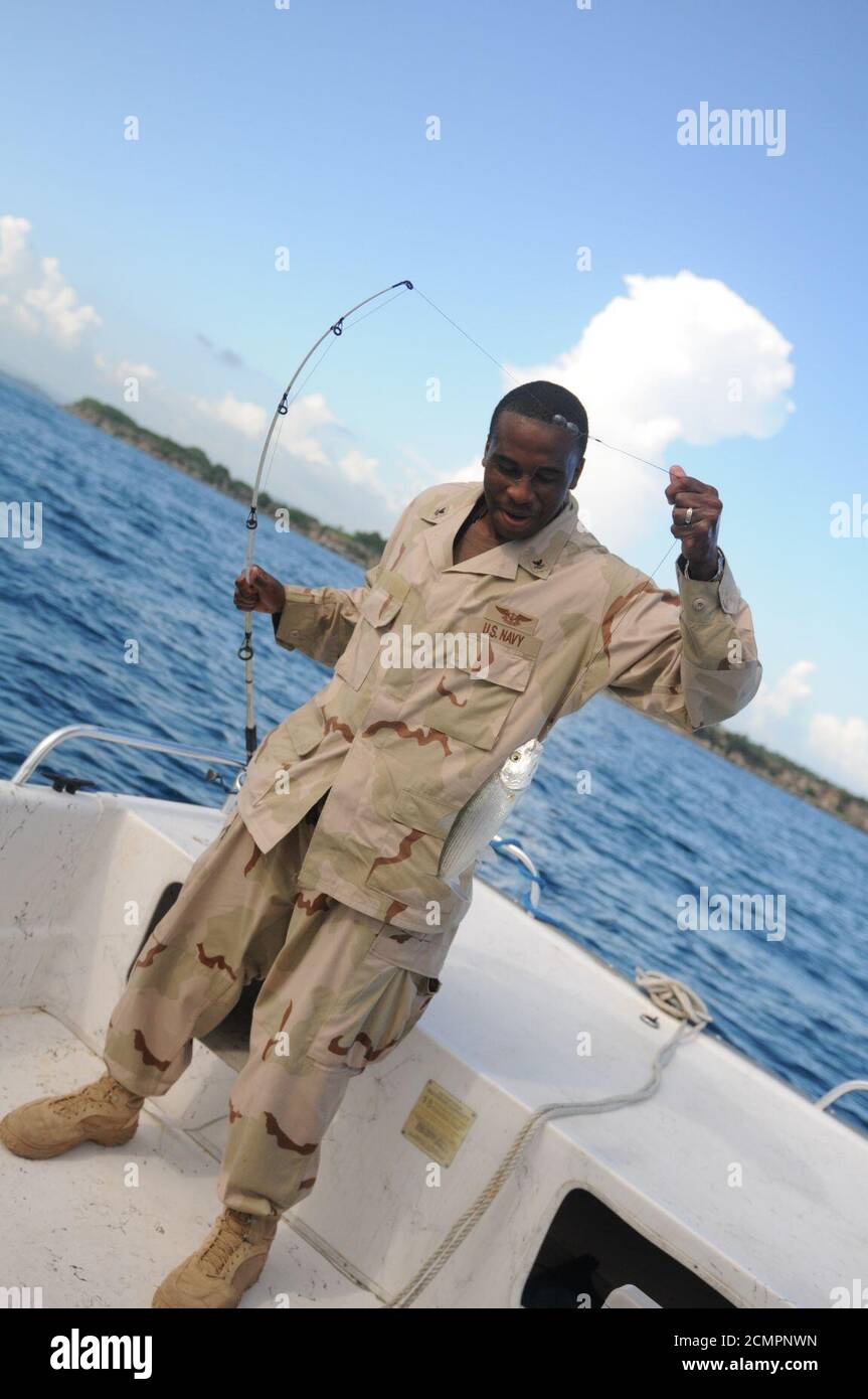 Joint military fishing trip 110708 Stock Photo - Alamy