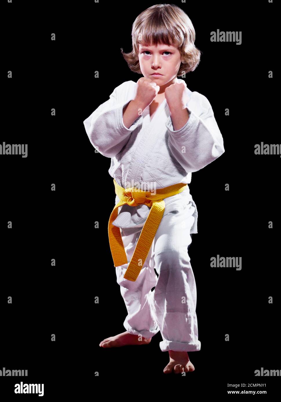 Child martial arts fighter isolated Stock Photo - Alamy