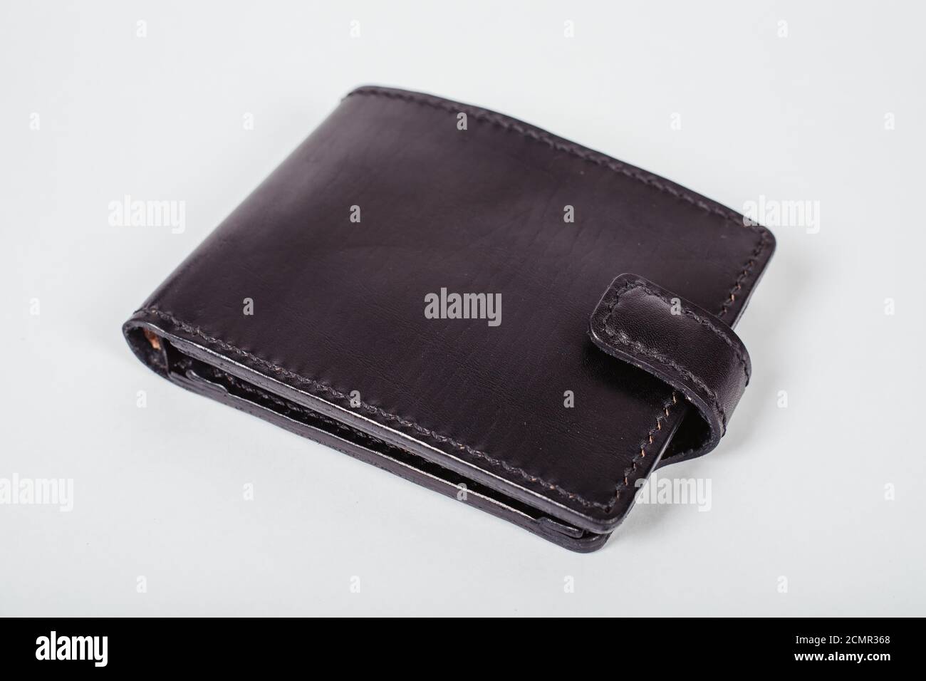 genuine leather wallet brown color on isolated white background Stock ...