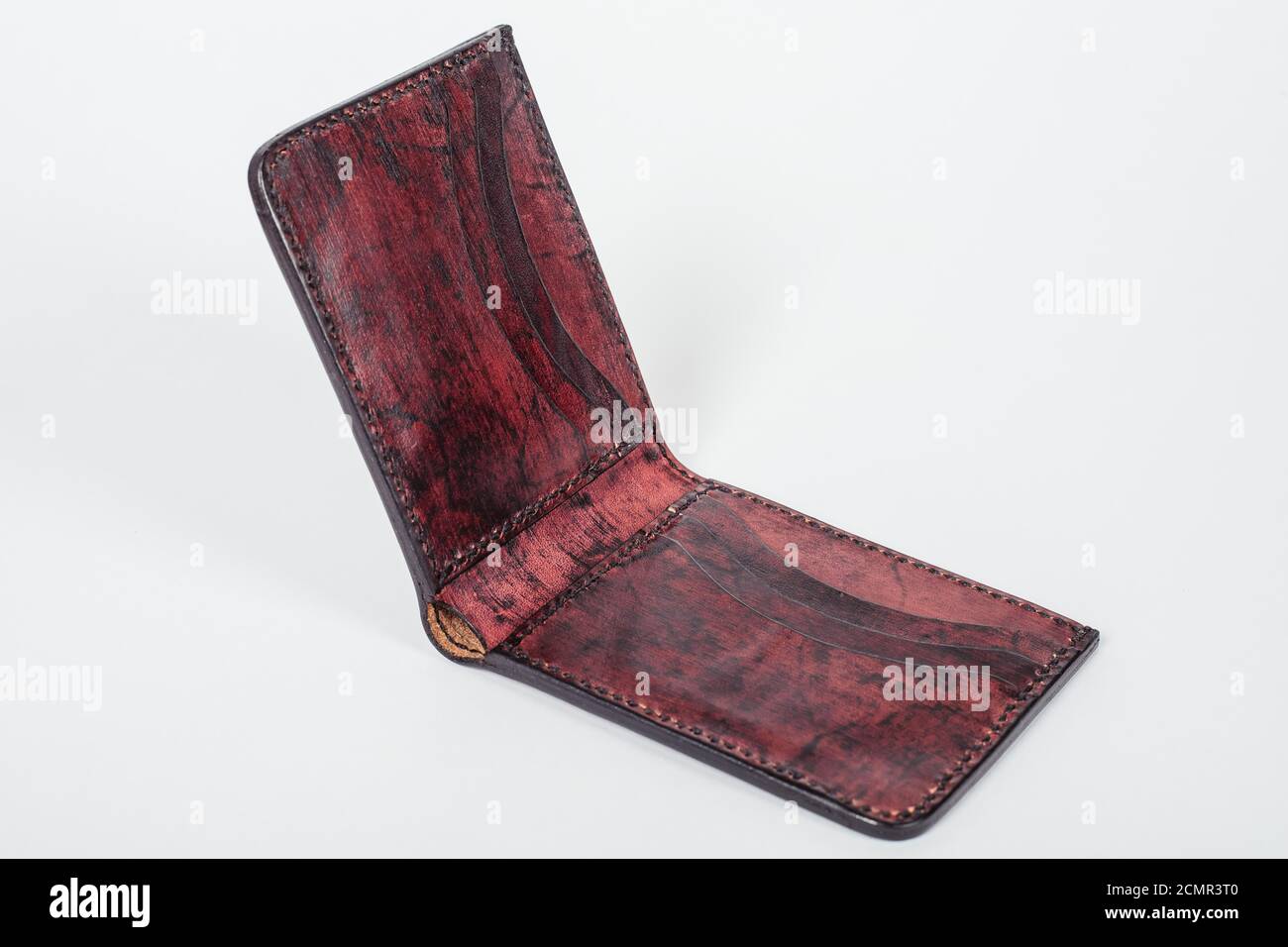 genuine leather wallet brown color on isolated white background Stock ...