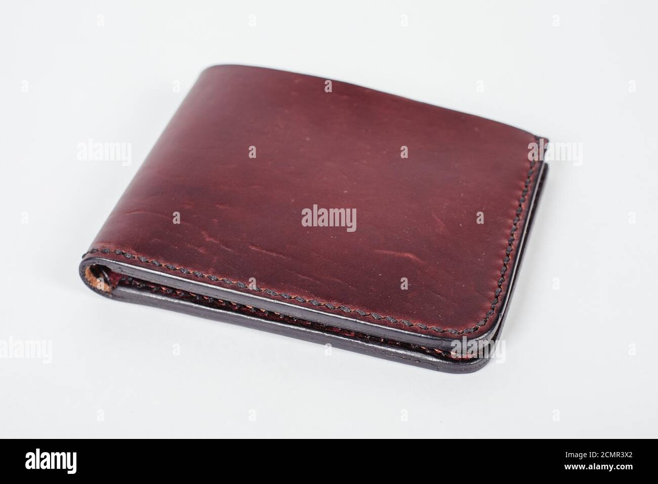 genuine leather wallet brown color on isolated white background Stock ...