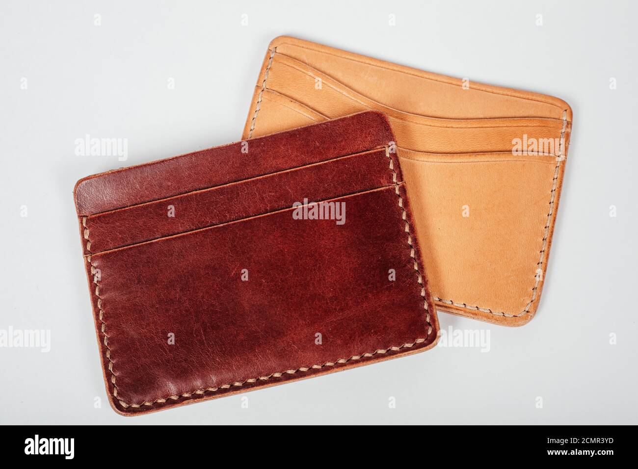genuine leather wallet brown color on isolated white background Stock ...