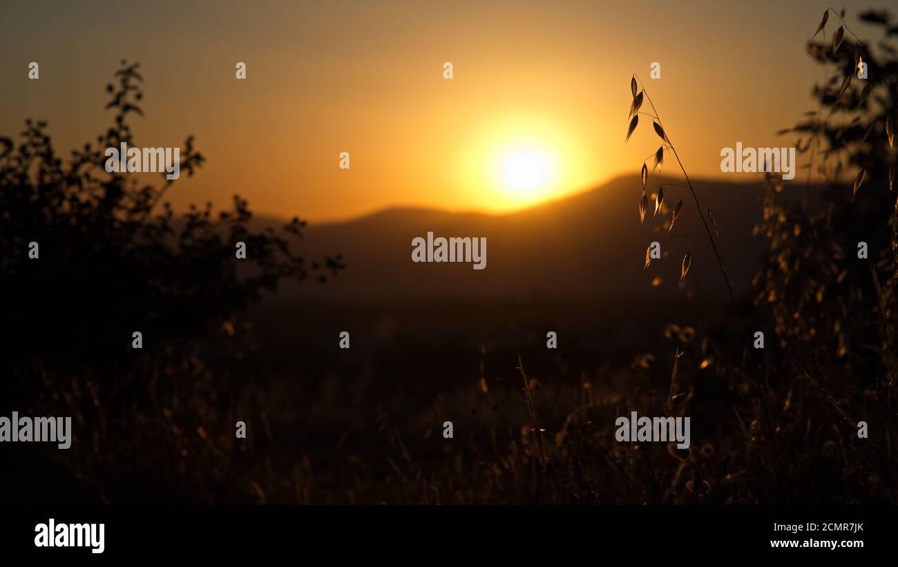 sunset at the mount penteli greece Stock Photo - Alamy