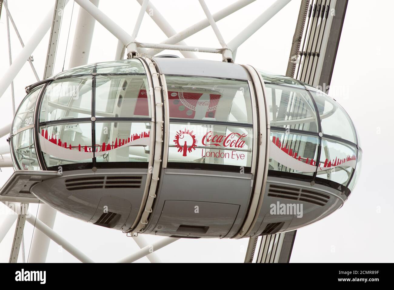 An Empty Glass Passenger pod on The Millenium Wheel - Also known as the ...