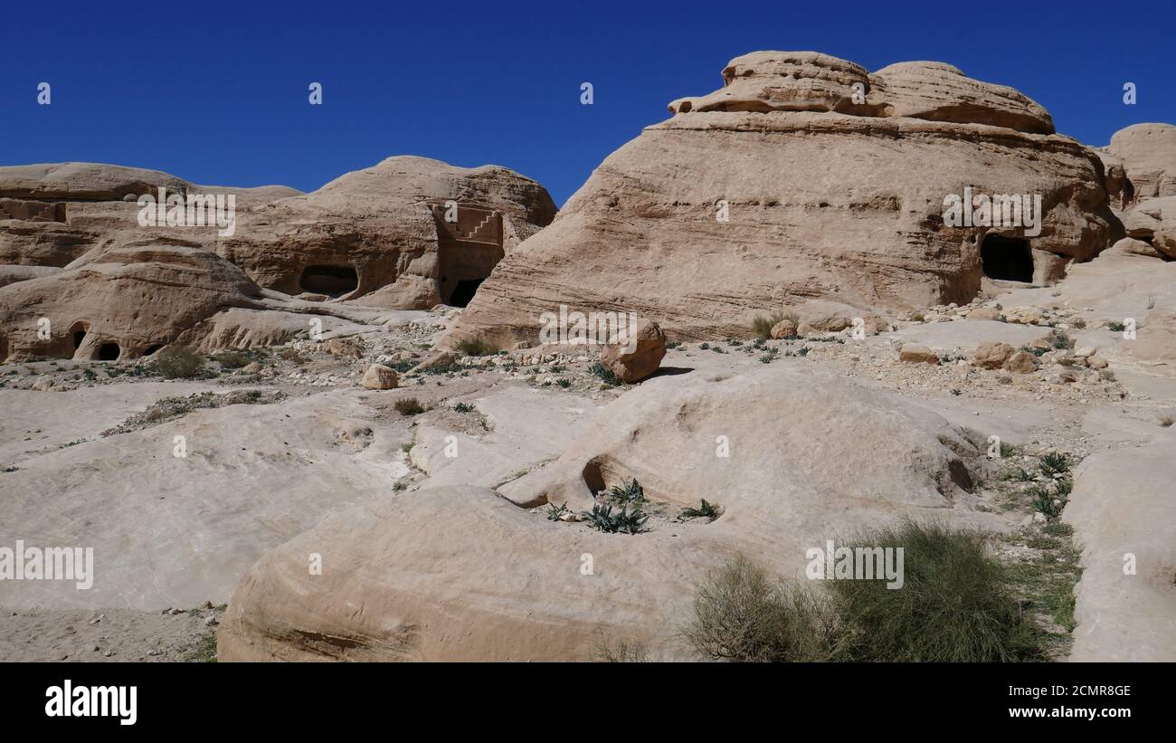 Rock landscape in Petra, Jordan Stock Photo - Alamy