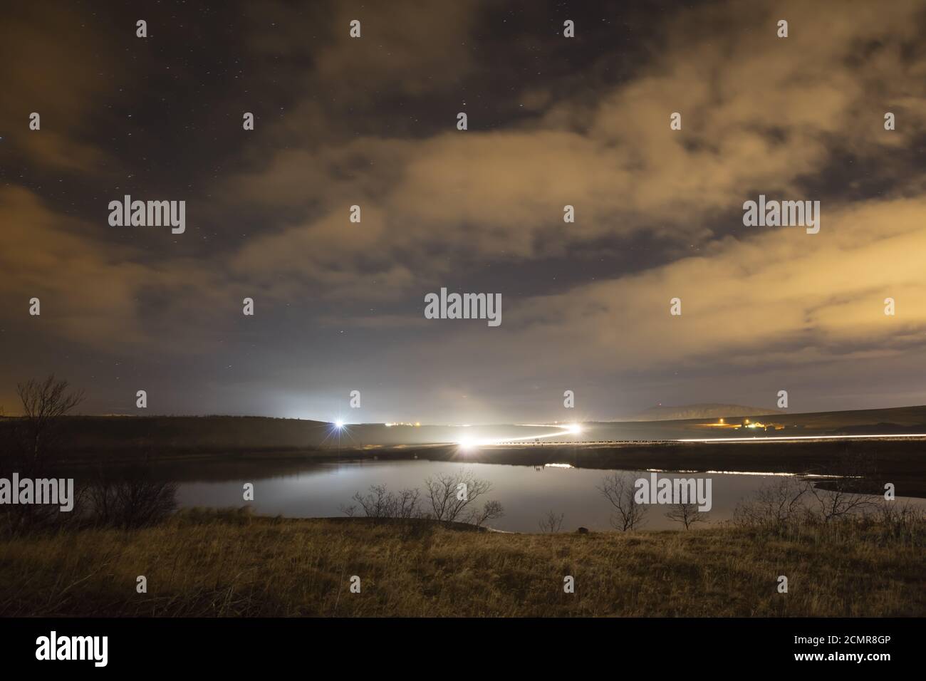 Sea at night Stock Photo - Alamy