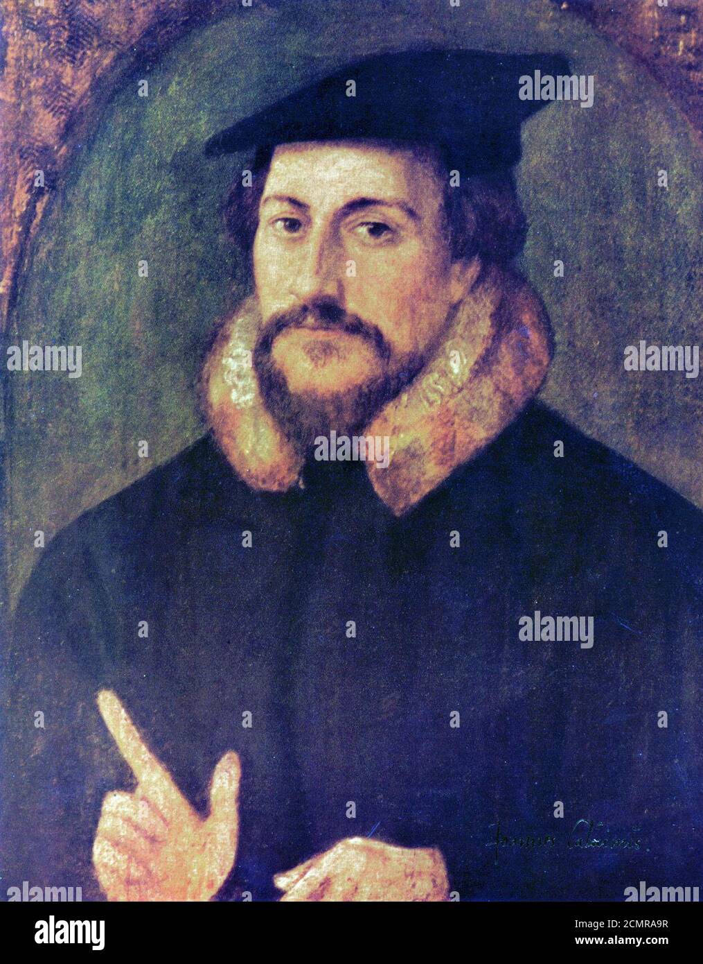 John Calvin by Holbein Stock Photo - Alamy