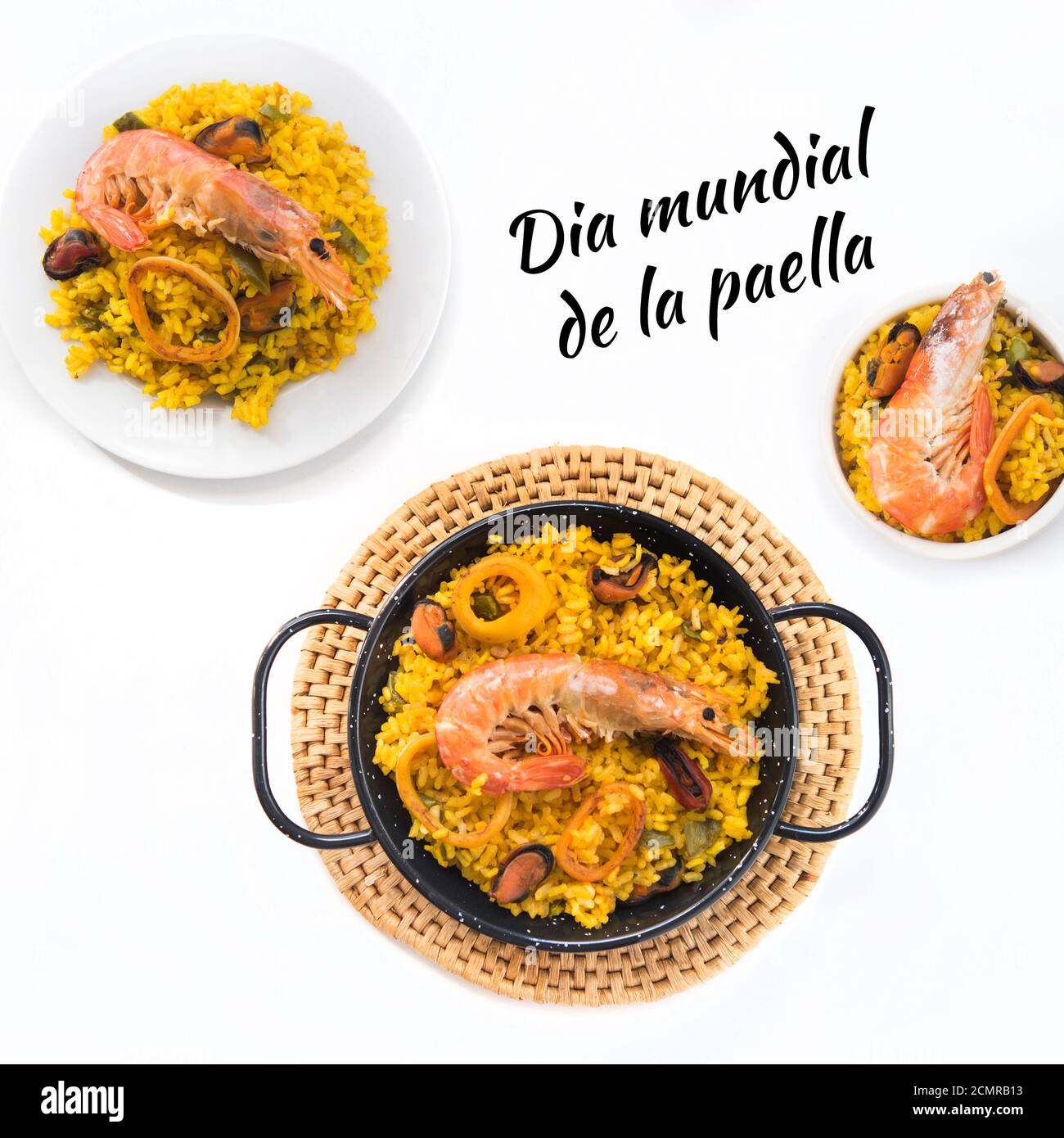Paella typical spanish food in granite background Stock Photo - Alamy