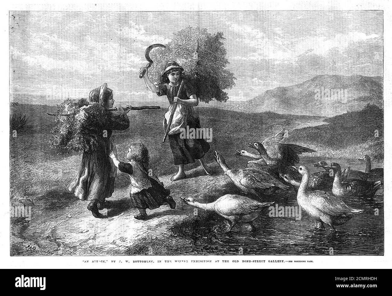 John William Bottomley - An Attack 1869 Stock Photo - Alamy