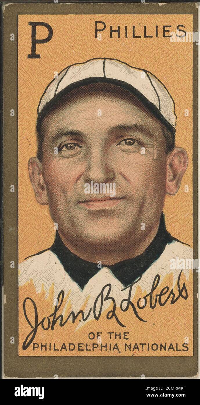 John Lobert, Philadelphia Phillies, baseball card portrait Stock Photo - Alamy