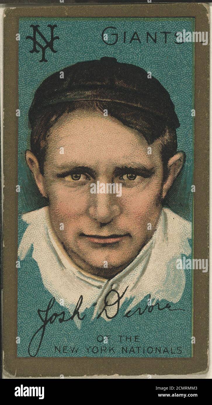 Joshua Devore, New York Giants, baseball card portrait Stock Photo - Alamy