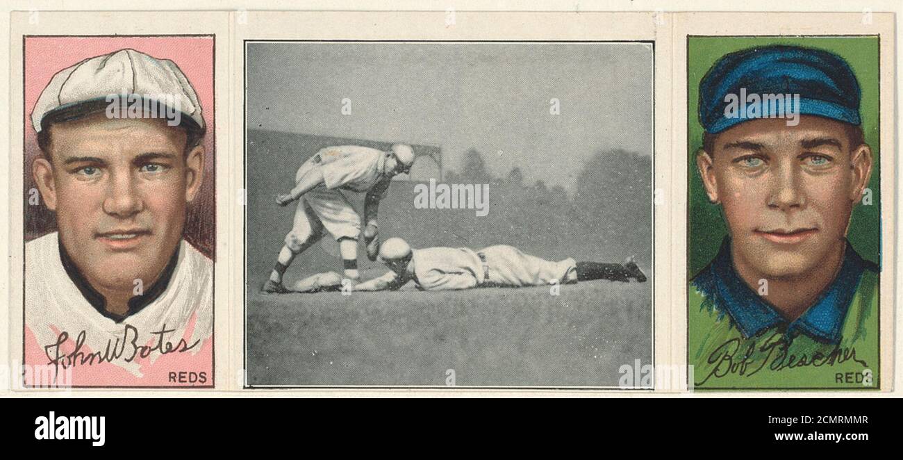 John W. Bates-Robert H. Bescher, Cincinnati Reds, baseball card ...