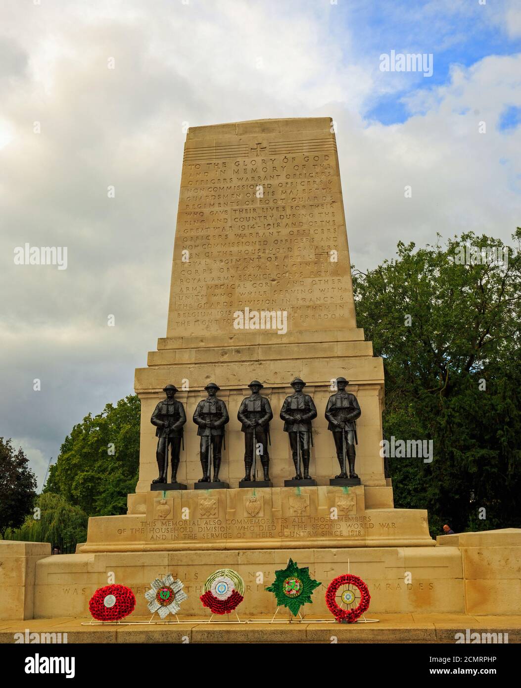Guards Memorial on Horse Guards Road, with an inscription written by ...