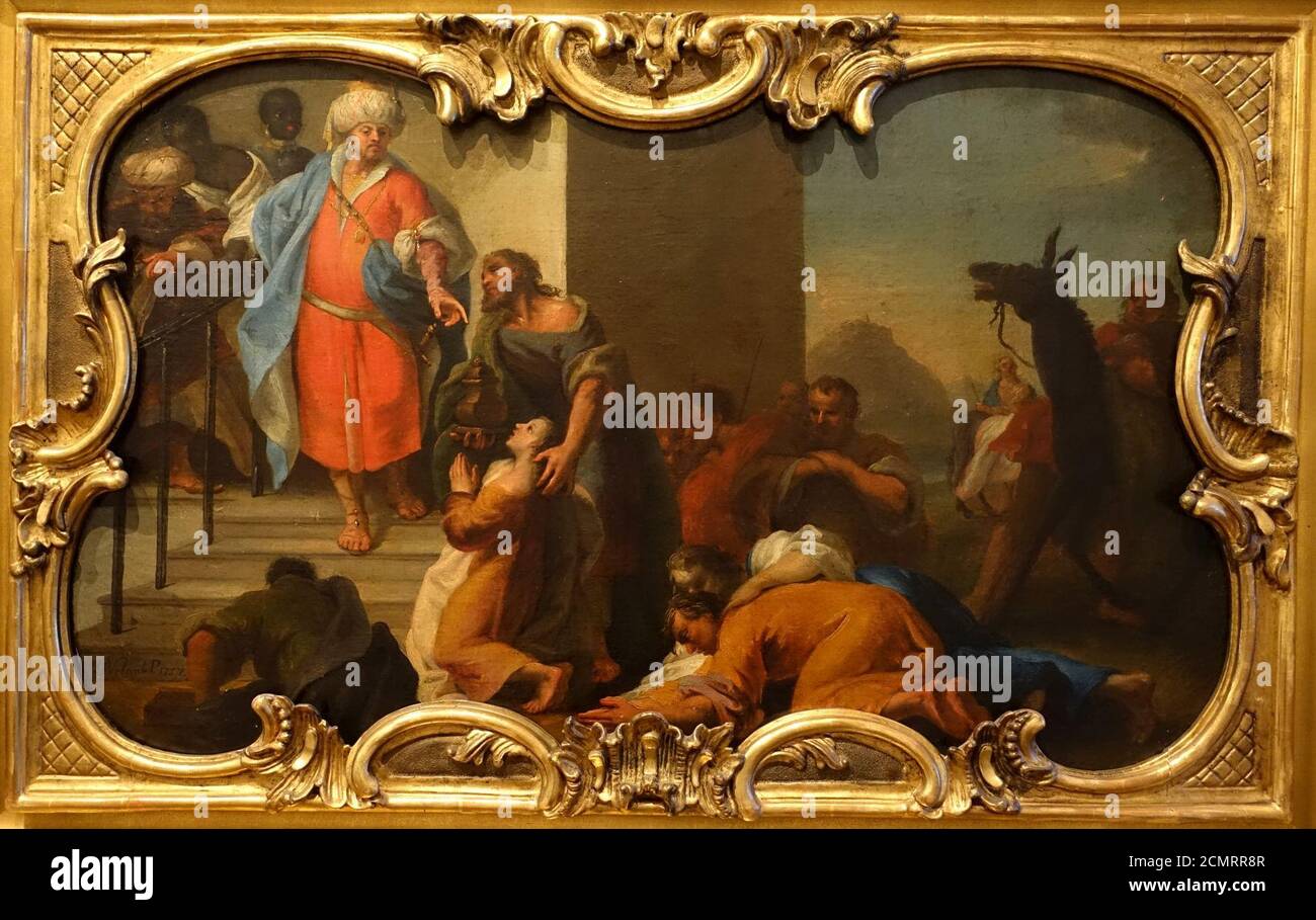Joseph receives his brother in Egypt, by Georg Anton Urlaub, 1757 Stock ...