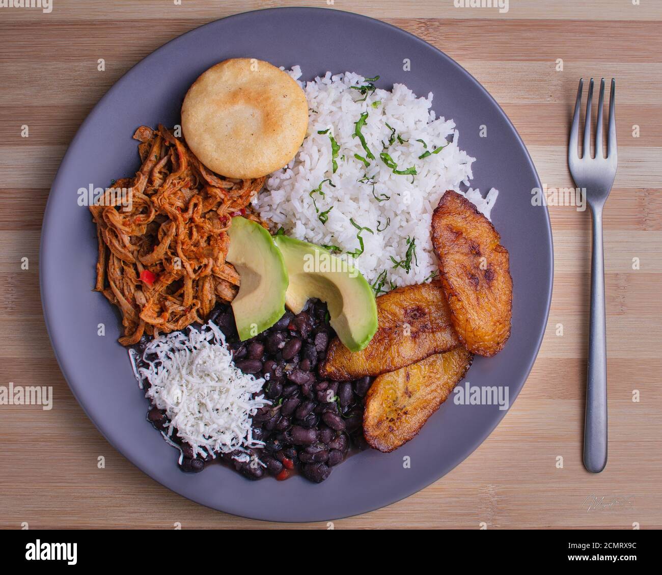Perfect lunch - rice and a vegetable salad Stock Photo - Alamy