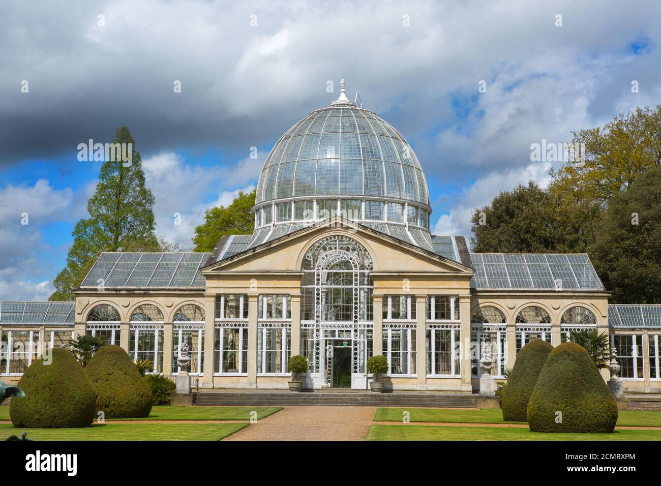 Full Framed image in Syon Park of the Great Conservatory against a blue ...