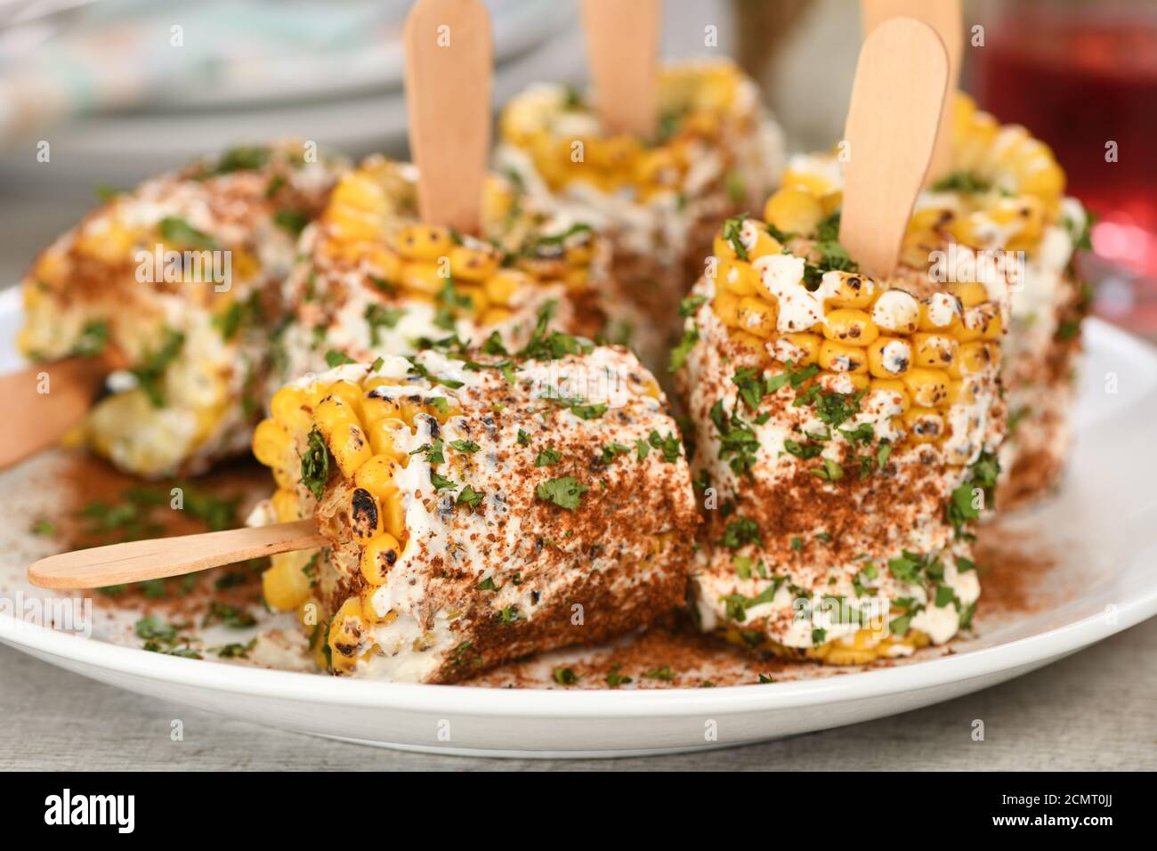 Delicious Indian of corn cob, also called Bhutta, flavored with butter ...