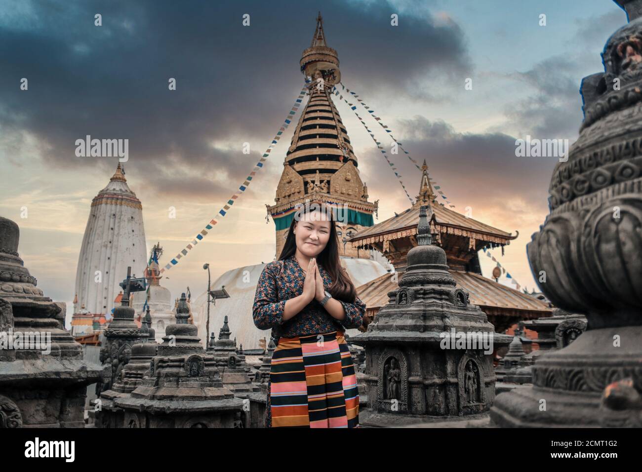 Peace begin with smile and namaste Stock Photo - Alamy