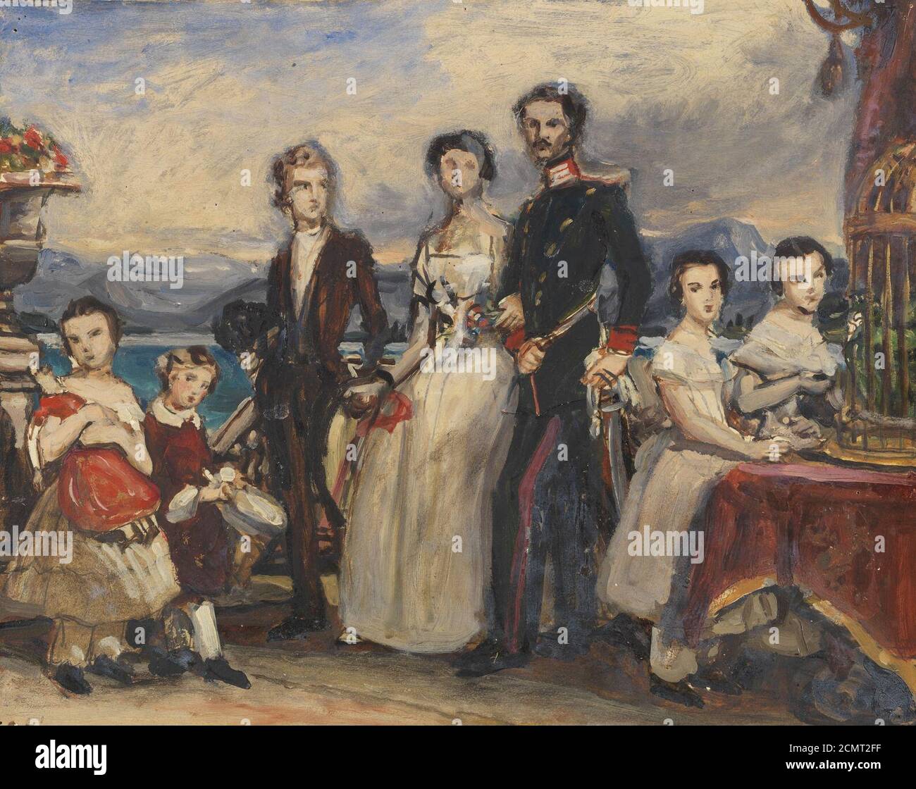 Joseph Karl Stieler Geschwister der Kaiserin Elisabeth Studie Stock ...