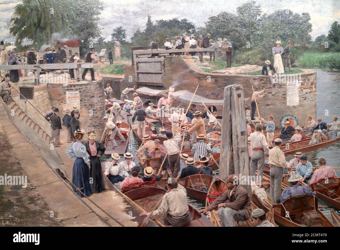 Joseph Ferdinand Gueldry - L'écluse de Molesey Stock Photo - Alamy