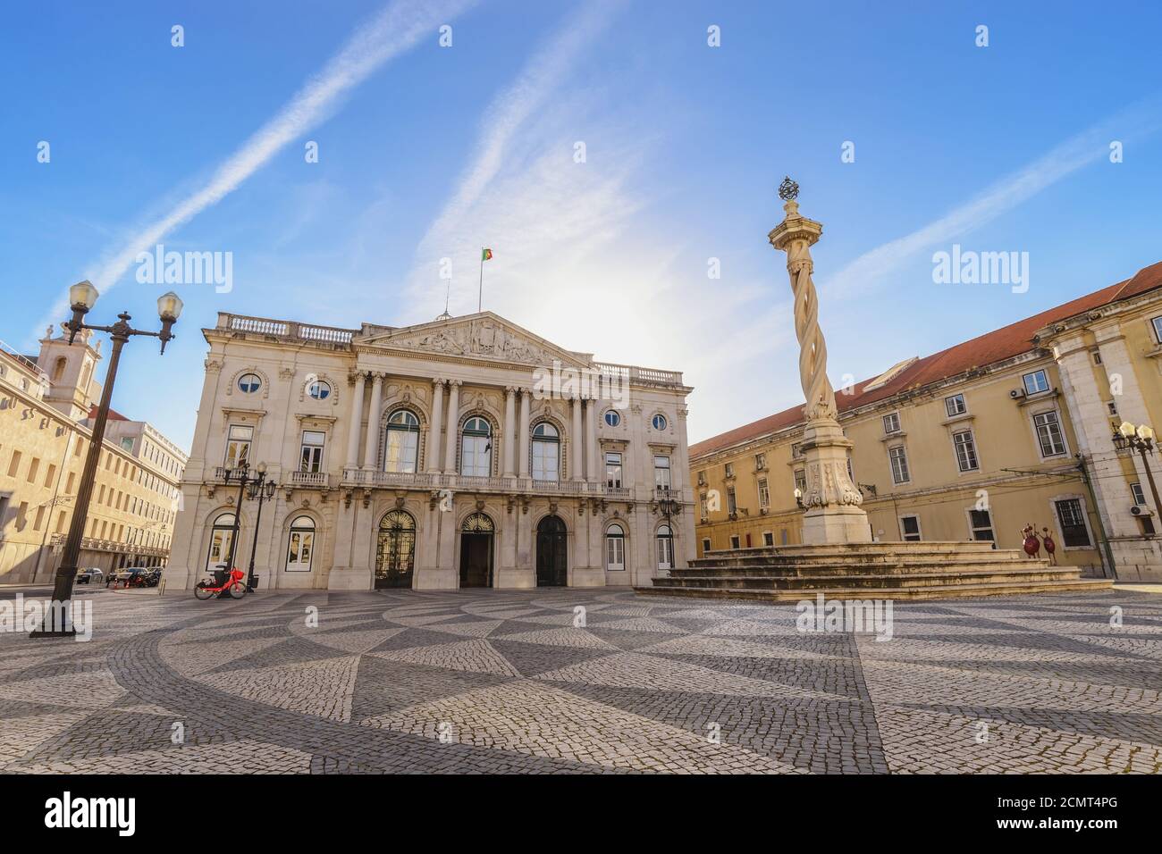 Lisbon Portugal, city skyline at Lisbon Municipal Square Stock Photo ...