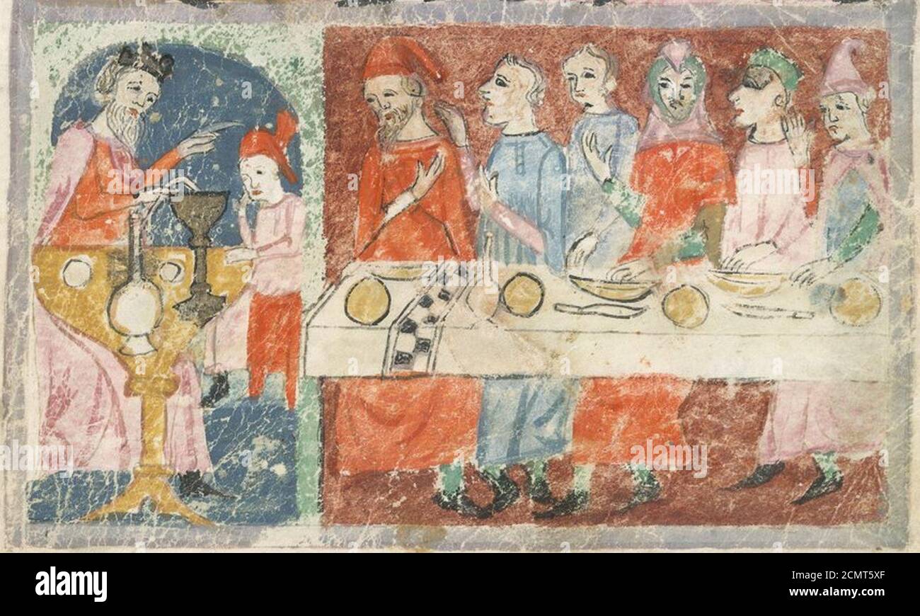 Joseph and his brothers feasting Stock Photo - Alamy