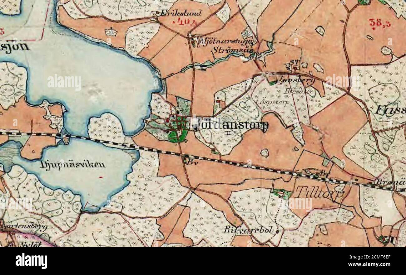 Jordanstorp, karta 1897 Stock Photo - Alamy