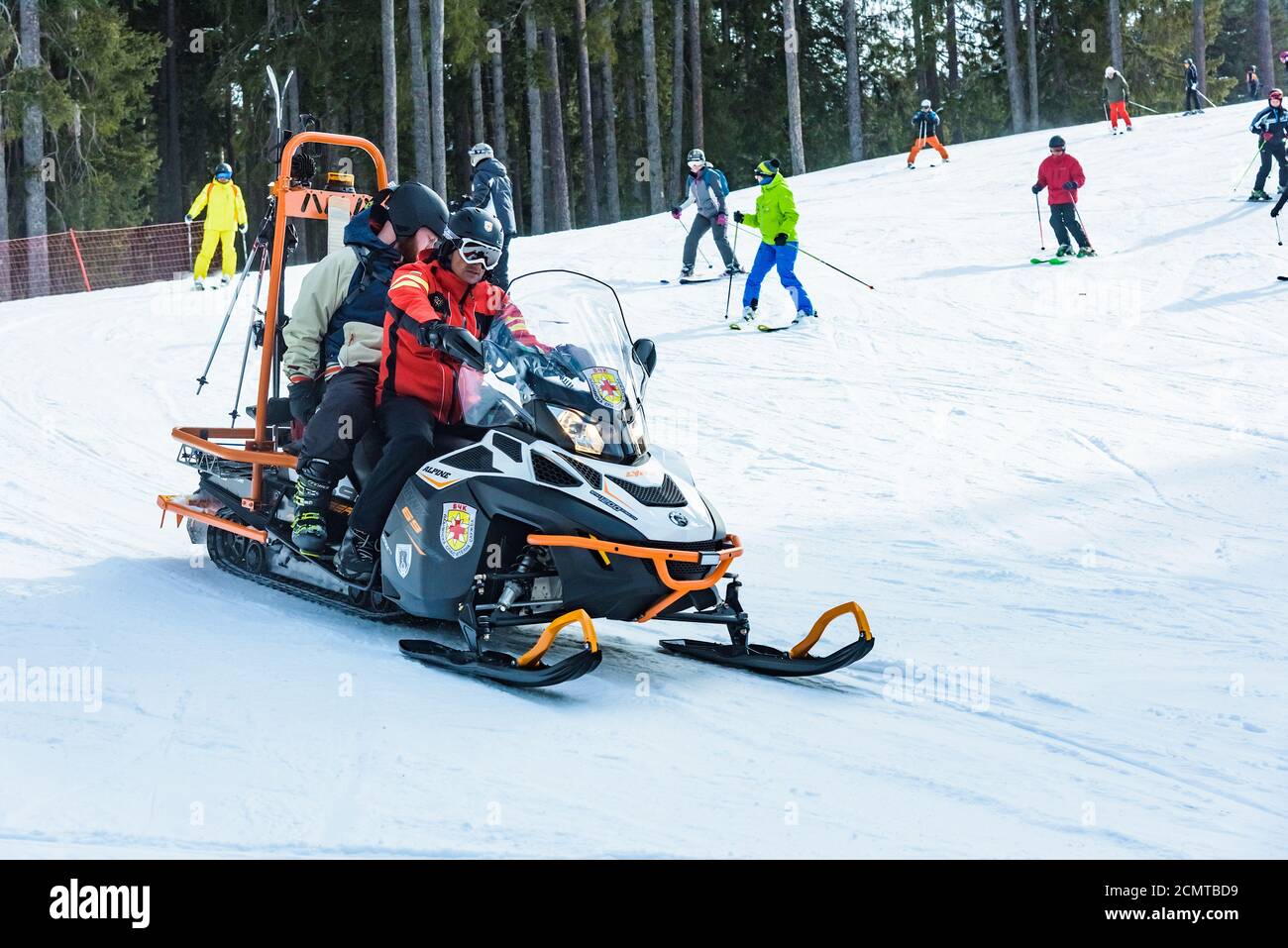 mountain rescue medical snowmobile Stock Photo - Alamy