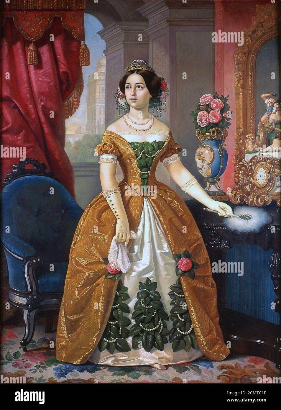 Juan Cordero - Portrait of Doña Dolores Tosta de Santa Anna Stock Photo ...