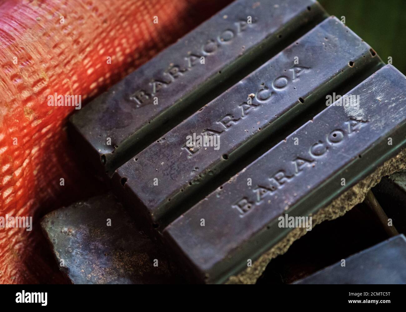 BARACOA, CUBA - CIRCA JANUARY 2020: Chocolate bars in Baracoa. Cocoa ...