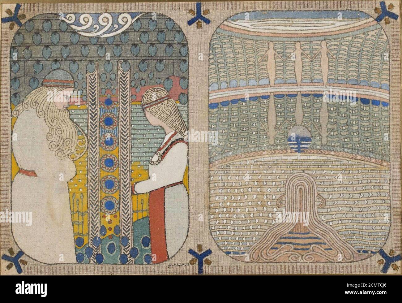 Joseph Alanen - Courting of Aino and Aino Drowns Herself Stock Photo ...