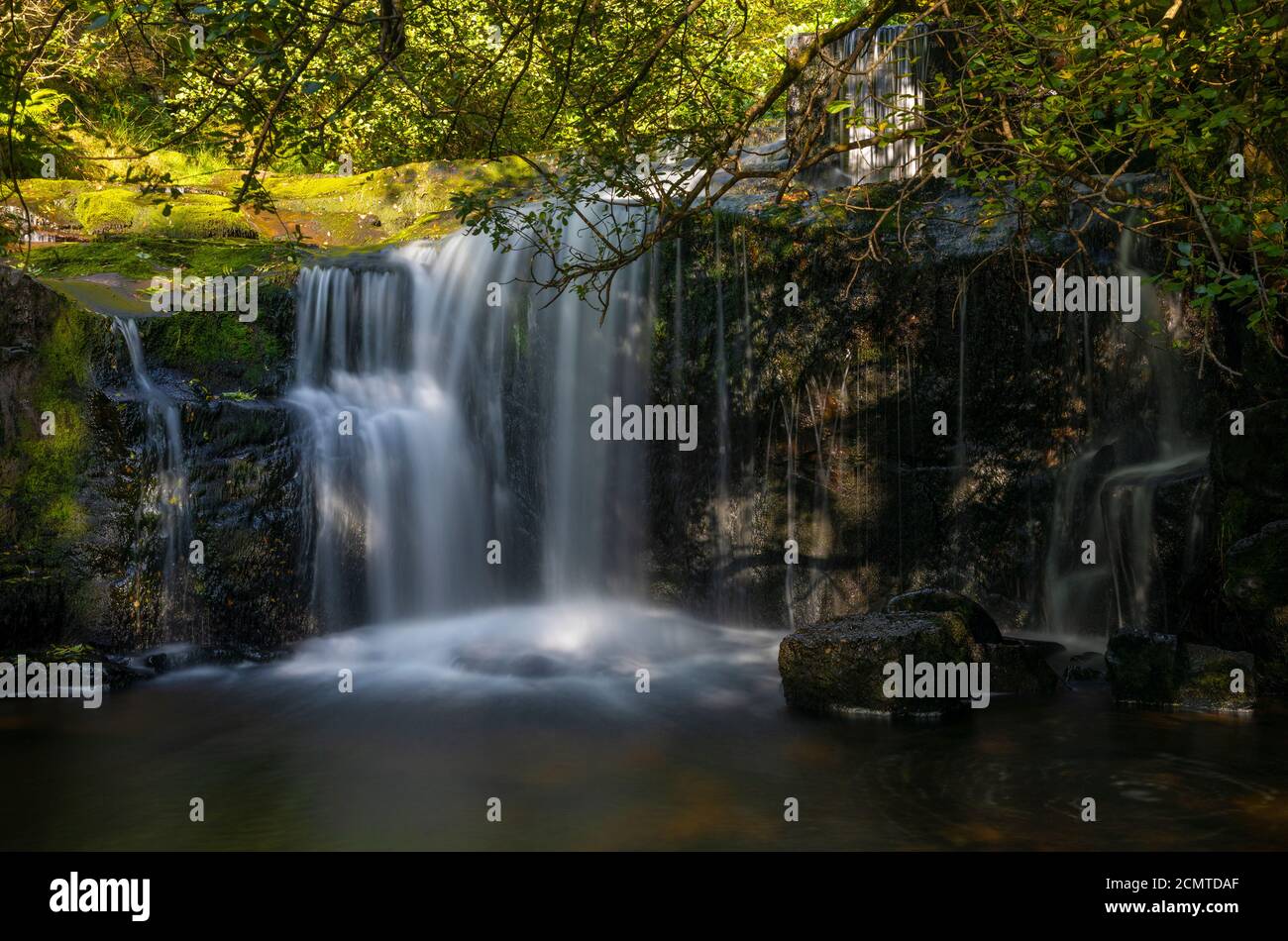 Lower Blaen-y-Glyn waterfalls in the Brecon Beacons, Wales, UK Stock ...