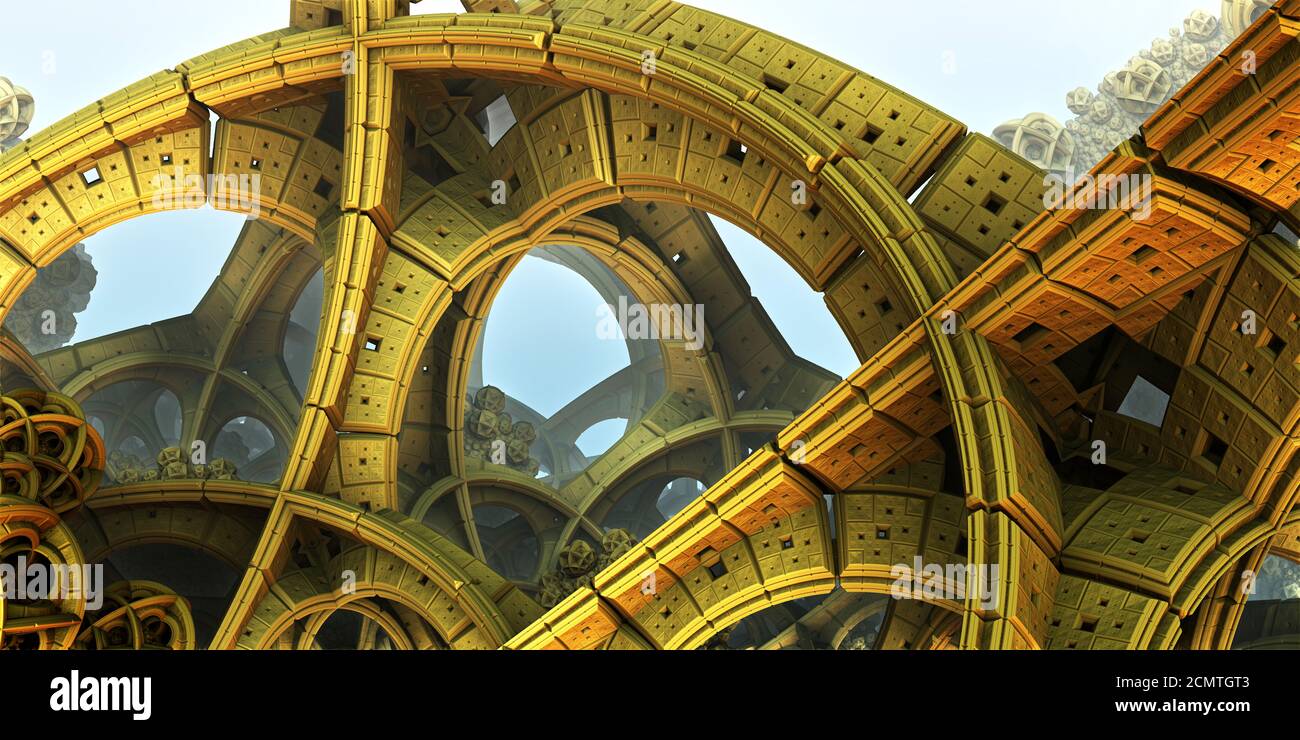 Abstract background, fantastic 3D structures, fictional background ...