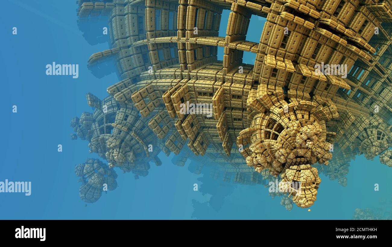 Abstract background, fantastic 3D gold structures Stock Photo - Alamy