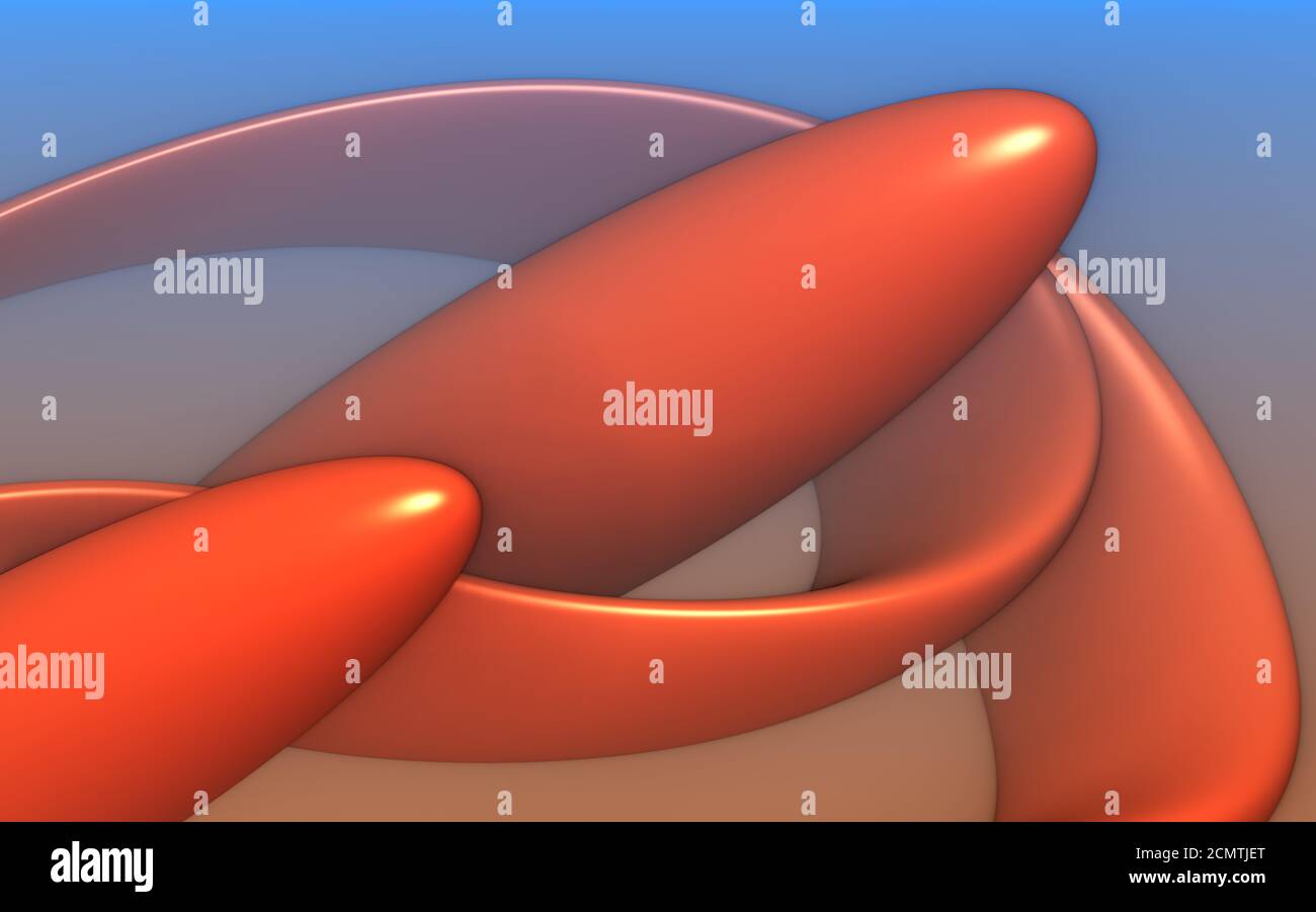 Abstract background, fantastic 3D red structures, render illustration ...