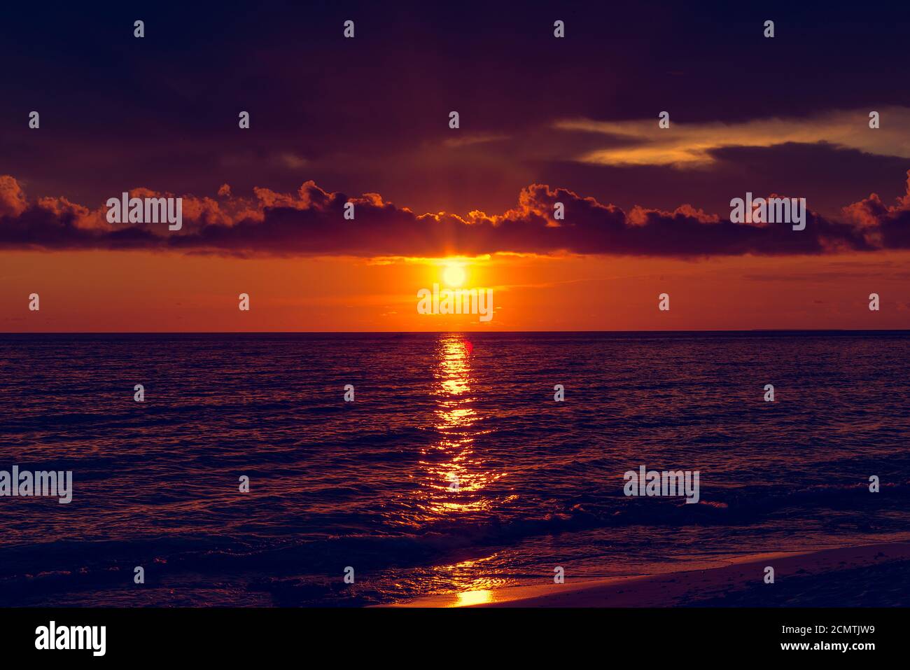 beautiful sunset of the caribbean Stock Photo - Alamy