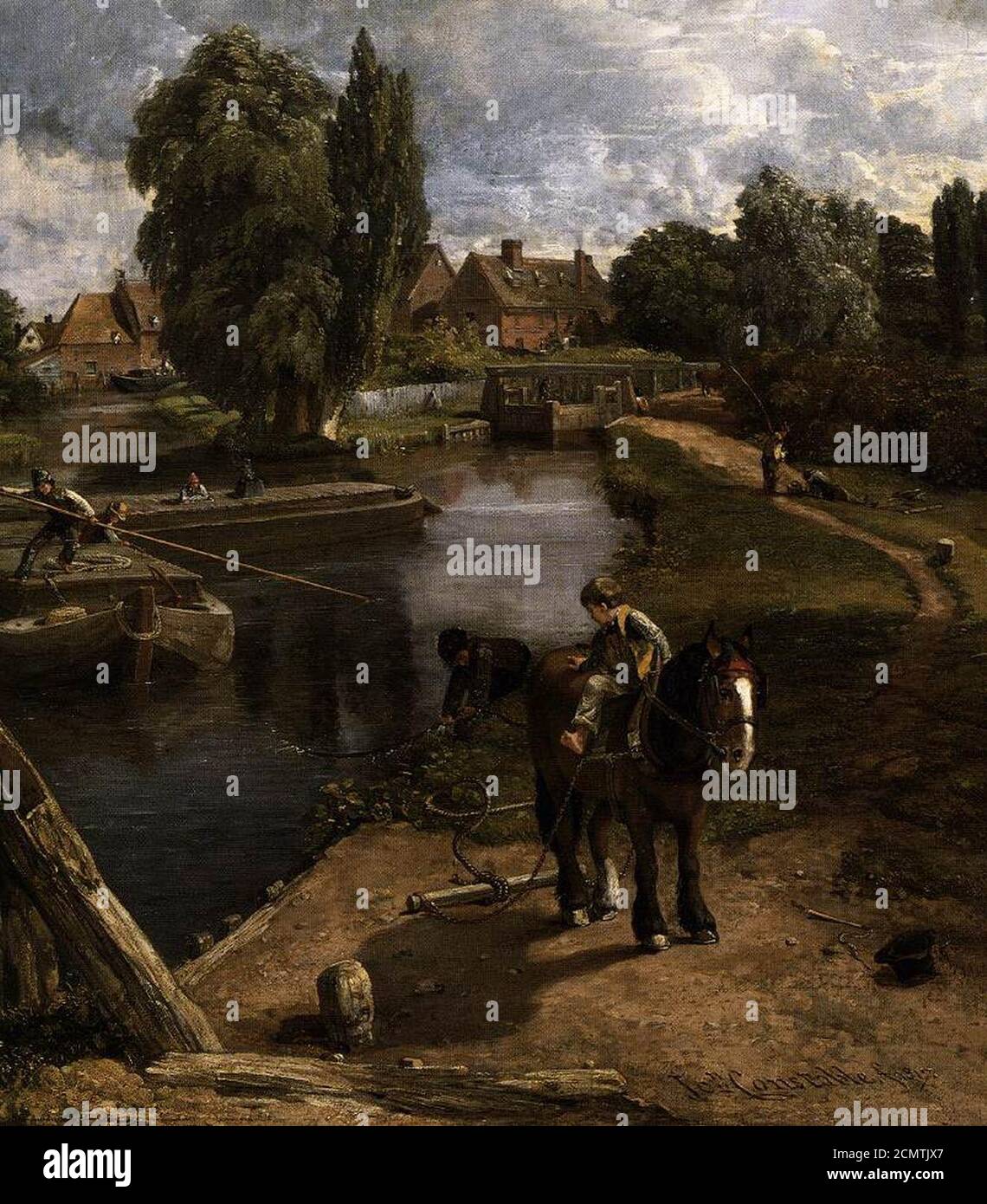 John Constable - Flatford Mill (detail Stock Photo - Alamy