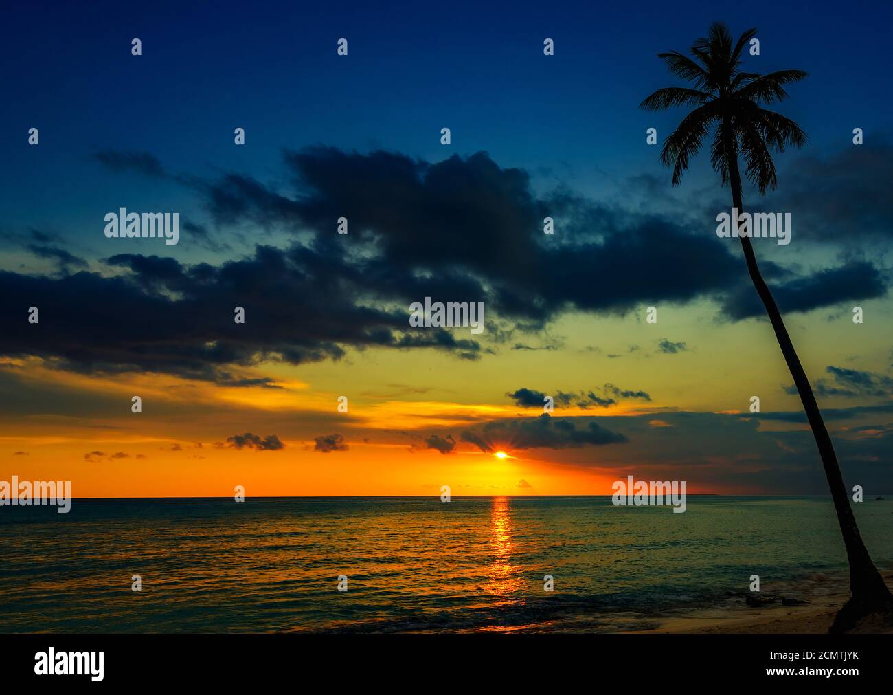 beautiful sunset of the caribbean Stock Photo - Alamy