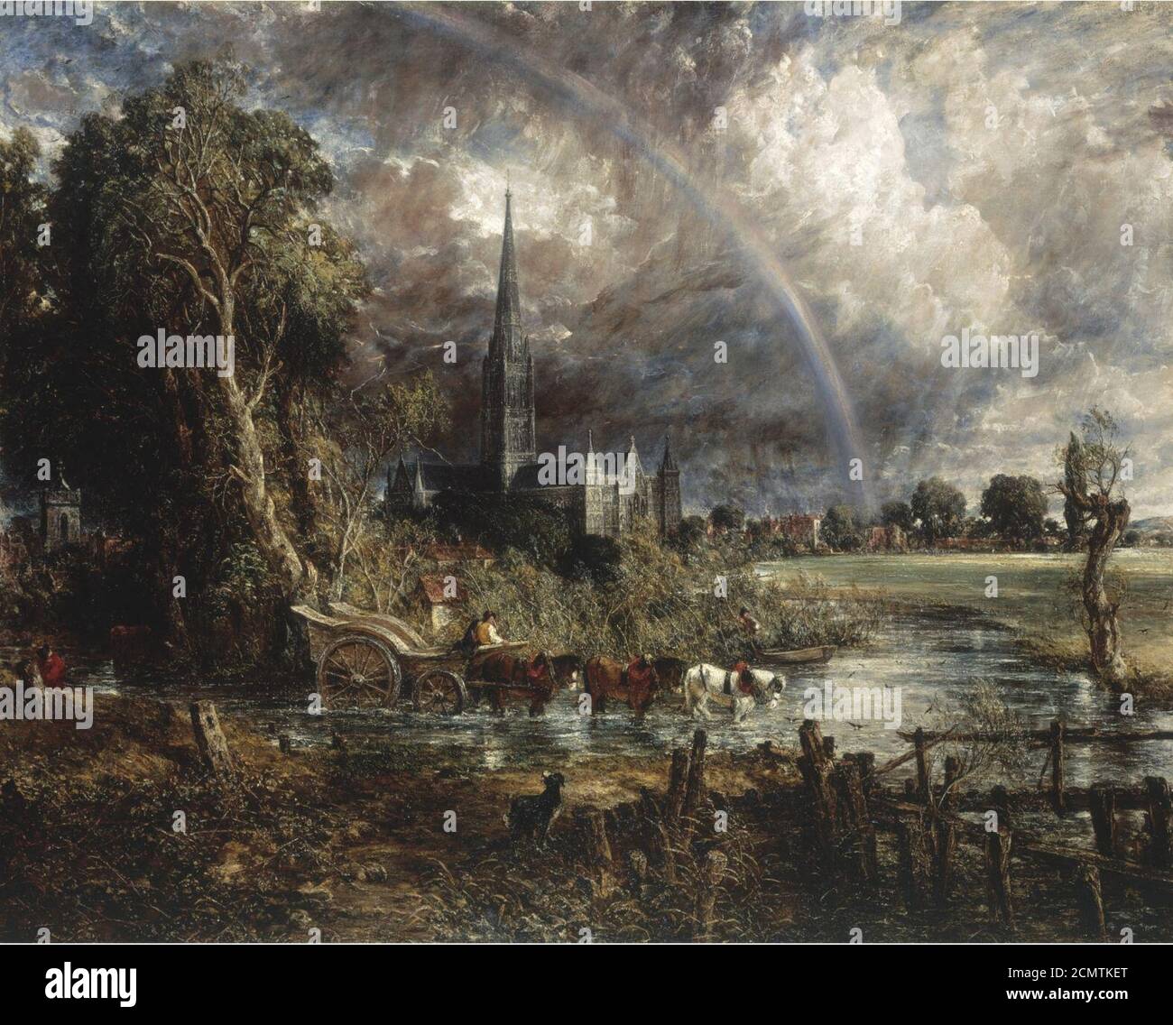 John Constable - Salisbury Cathedral from the meadows (02 Stock Photo ...
