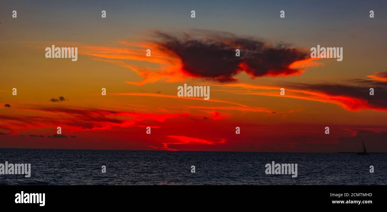 beautiful sunset of the caribbean Stock Photo - Alamy