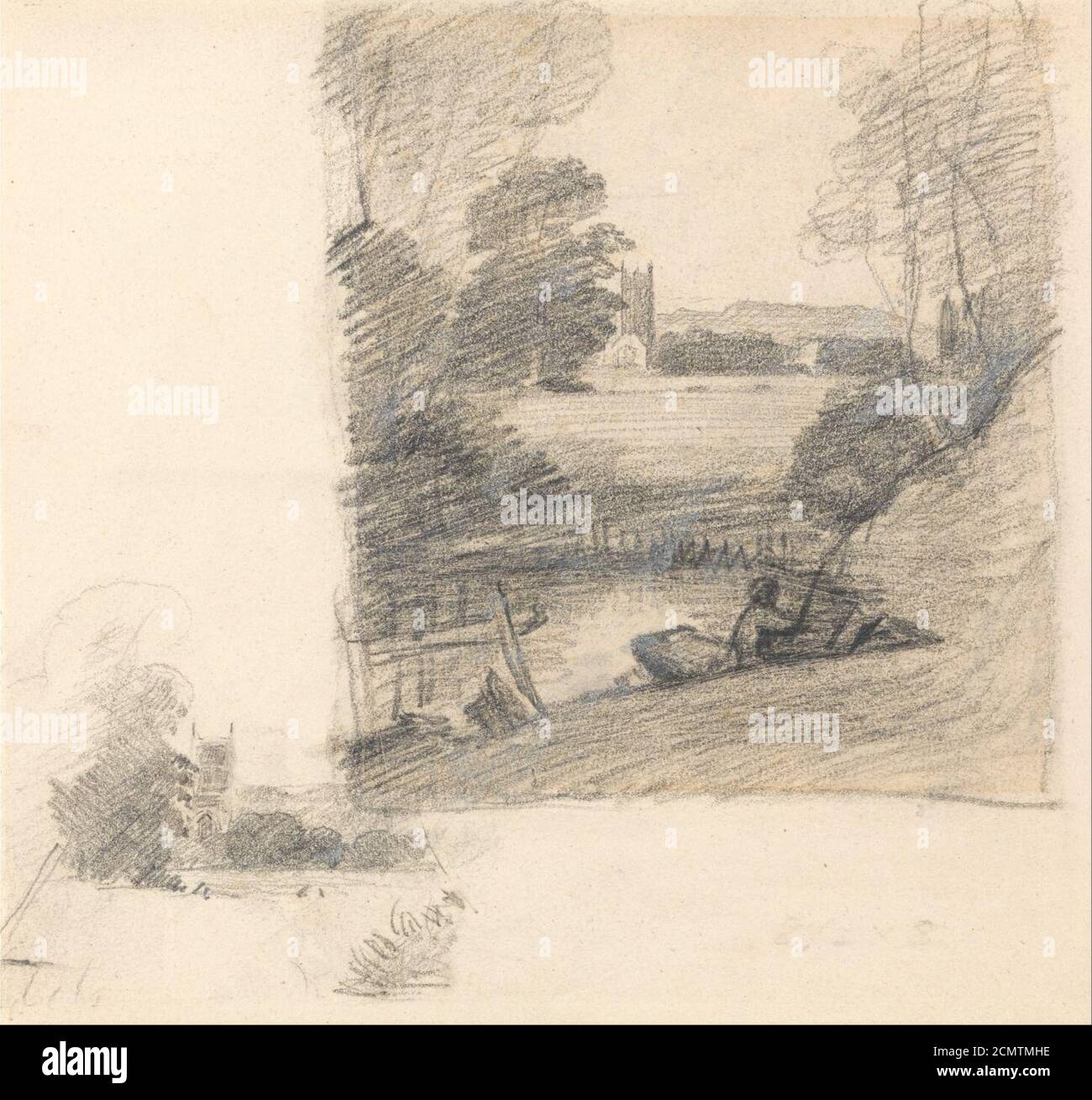 John Constable - Two Studies of Dedham Church from the East Stock Photo ...