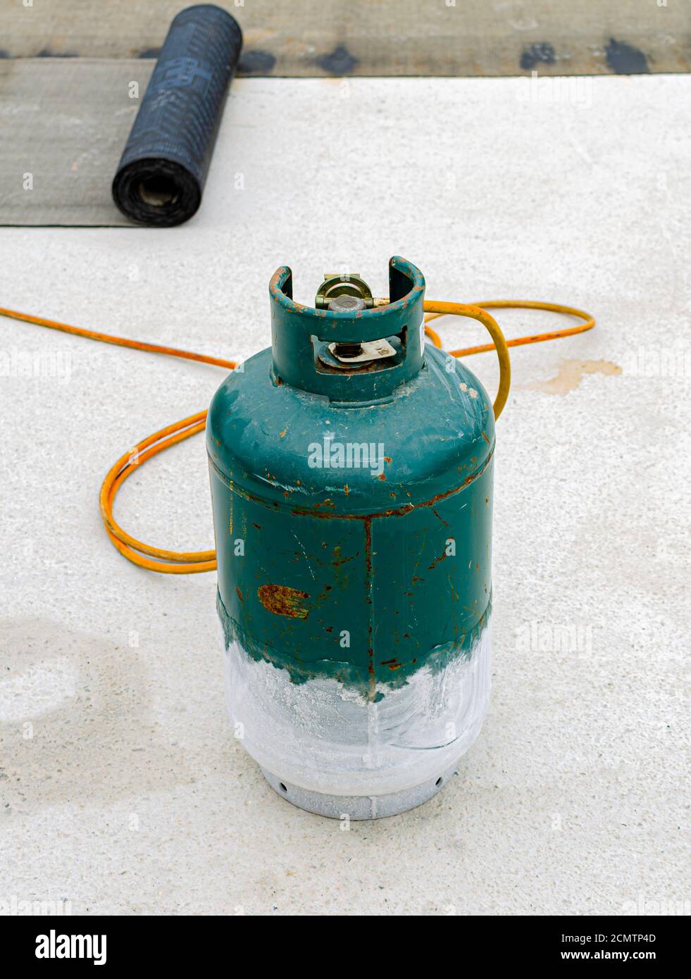 propane gas cylinder with ice formation that occurs during intensive ...