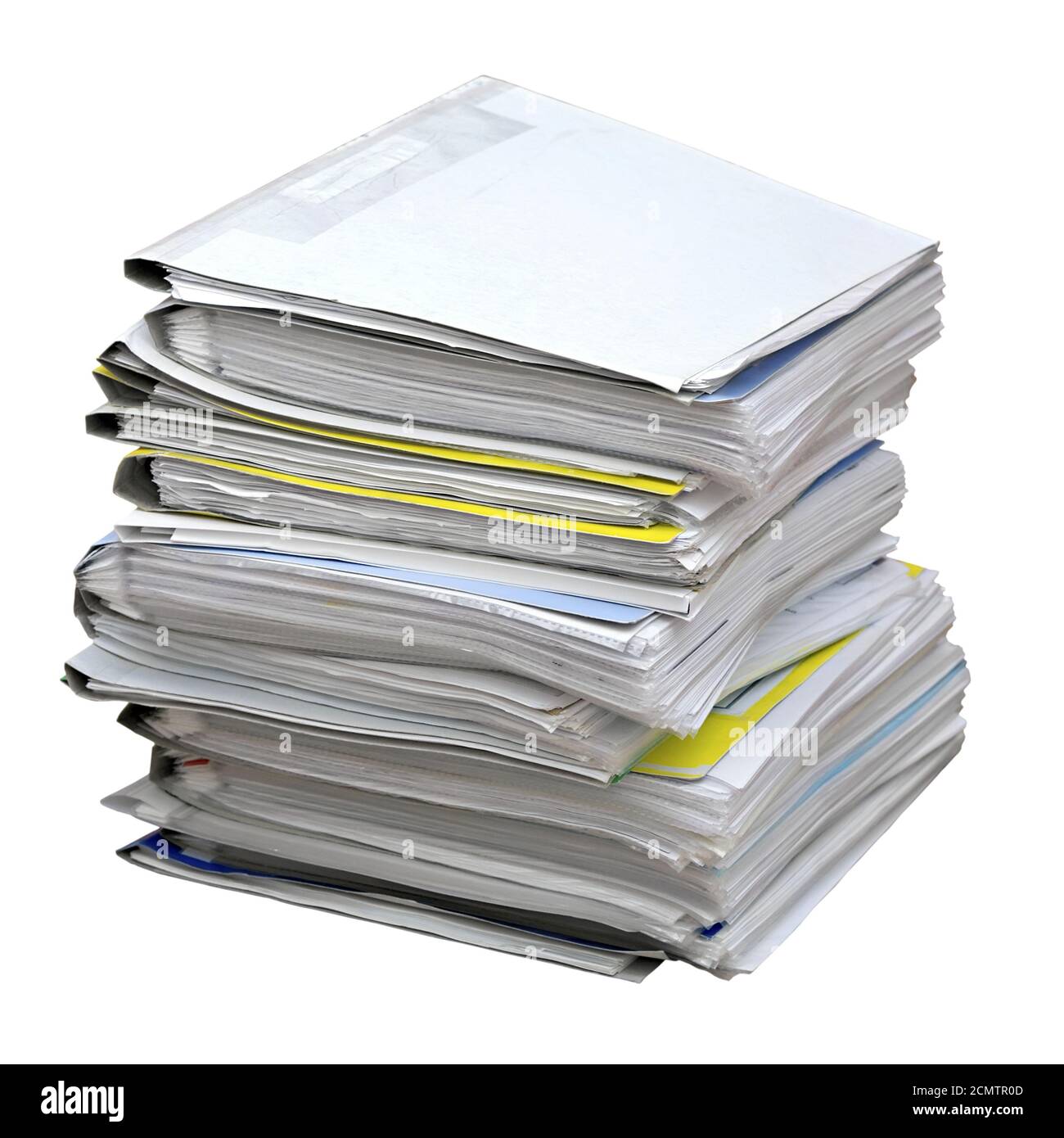 stack of colored folders isolated on white background Stock Photo - Alamy