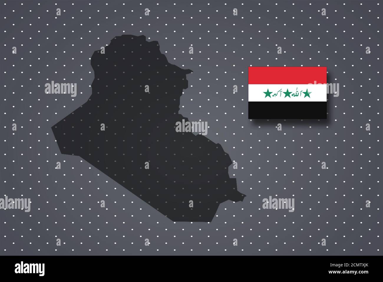 Map and flag of Iraq, Countrie in Asia, 3D illustration Stock Photo - Alamy