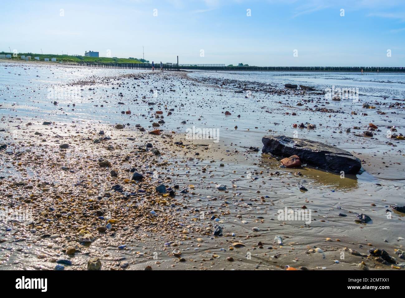 Rocks on the zeeland coast of the netherlands hi-res stock photography ...