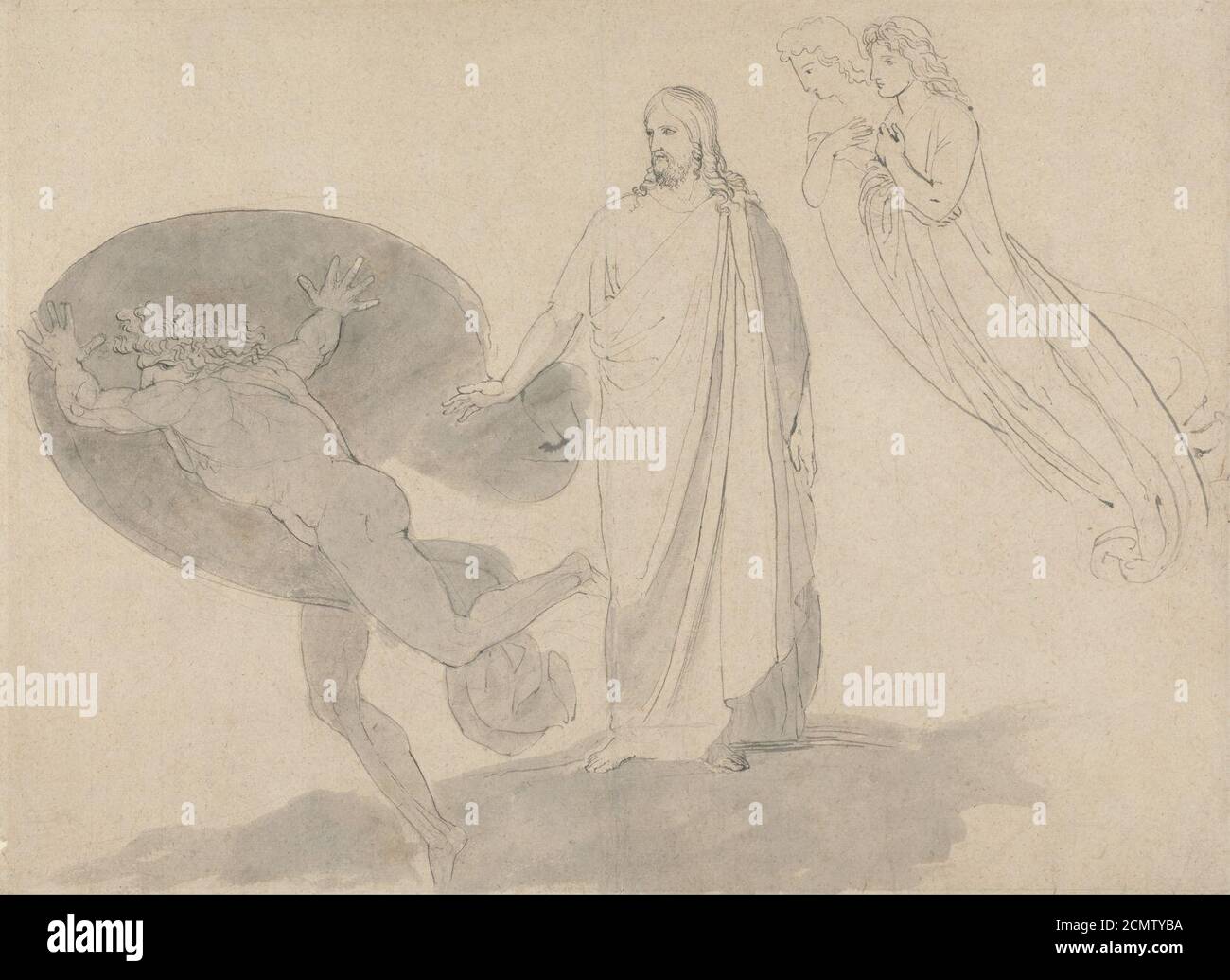 John Flaxman - Get Thee Behind Me, Satan Stock Photo - Alamy