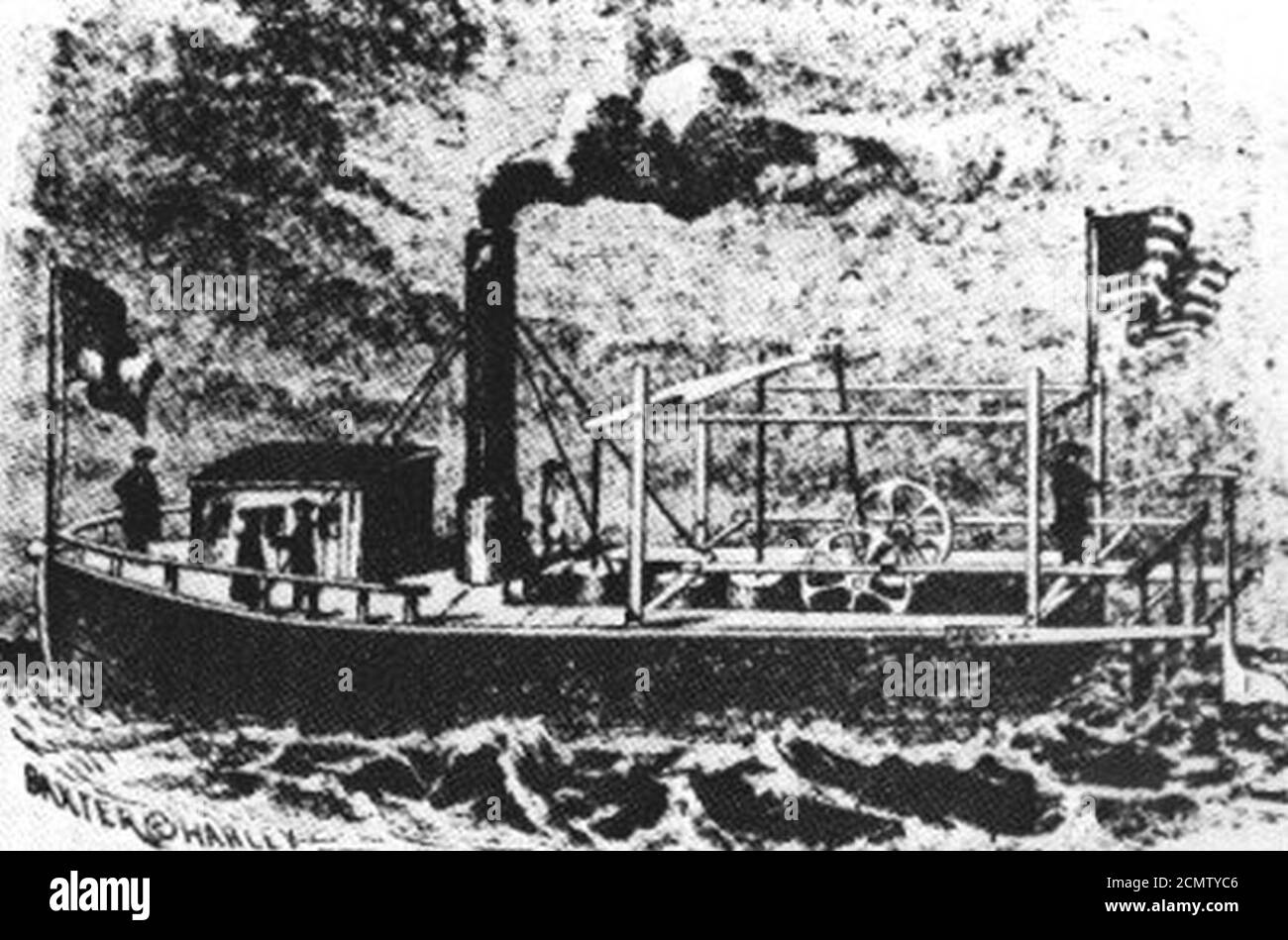 John Fitch's successful steamboat (1790 Stock Photo - Alamy