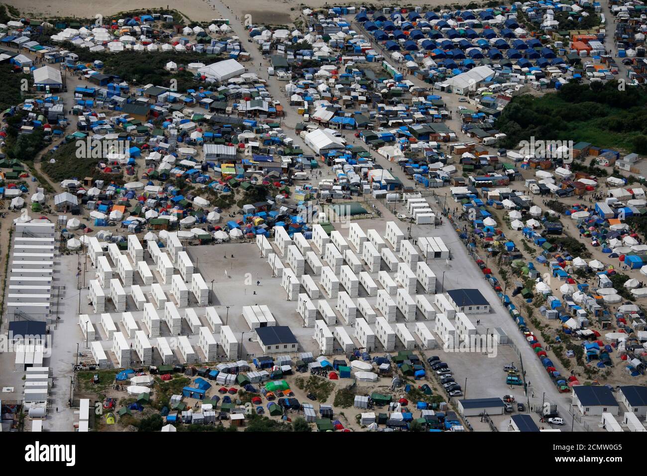 Calais jungle aerial hi-res stock photography and images - Alamy